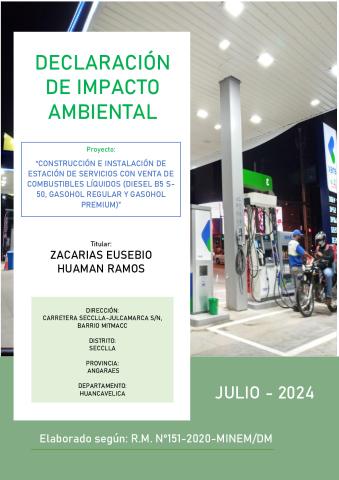 Declaración de Impacto Ambiental del Proyecto: “Construcción e Instalación de Estación de ...